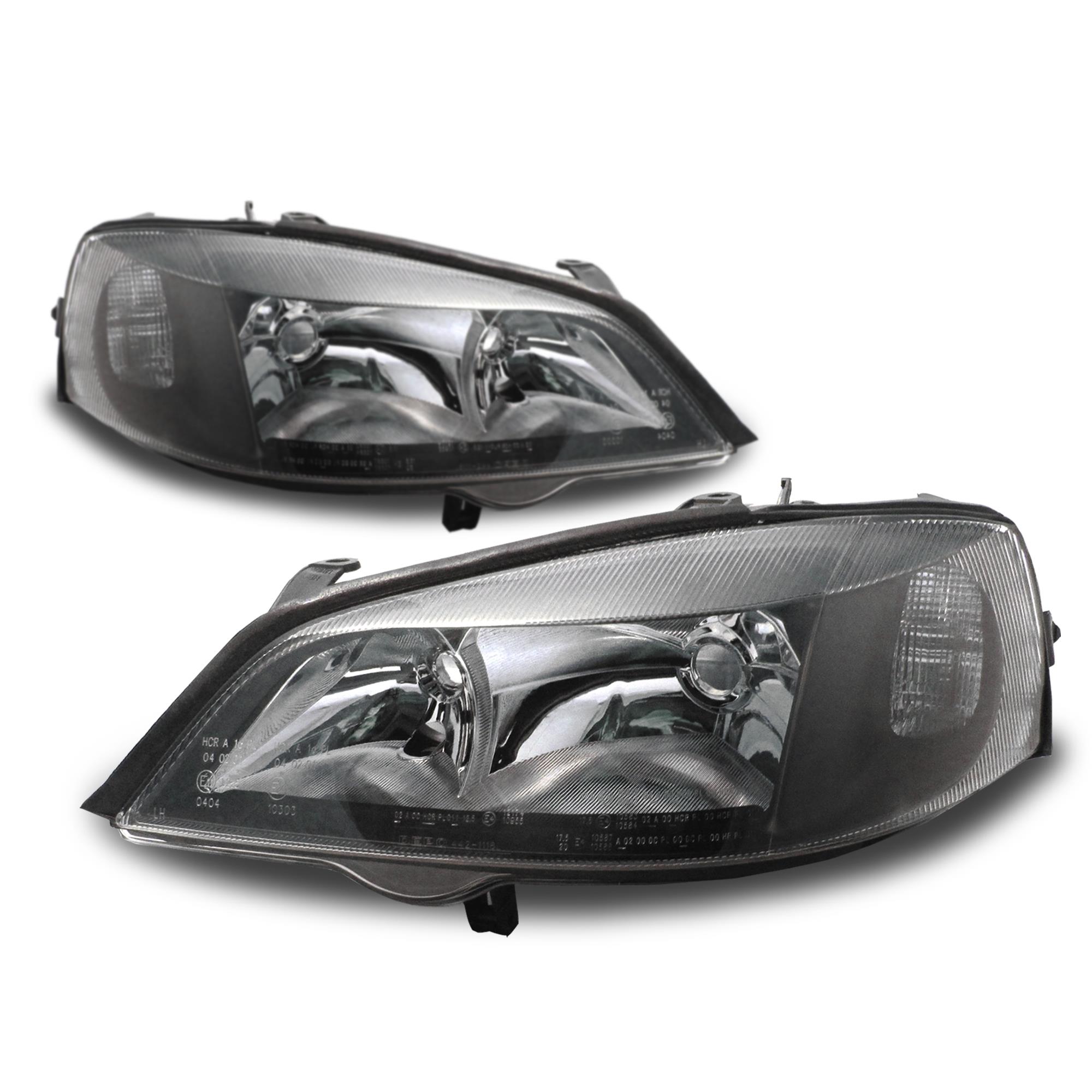 Front Scheinwerfer Haupt Scheinwerfer Opel Astra G klarglas Schwarz mit ...